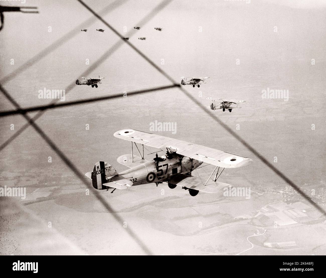 RAF 57th Bomber Squadron, 1934, Hawker Hart aircraft Stock Photo - Alamy