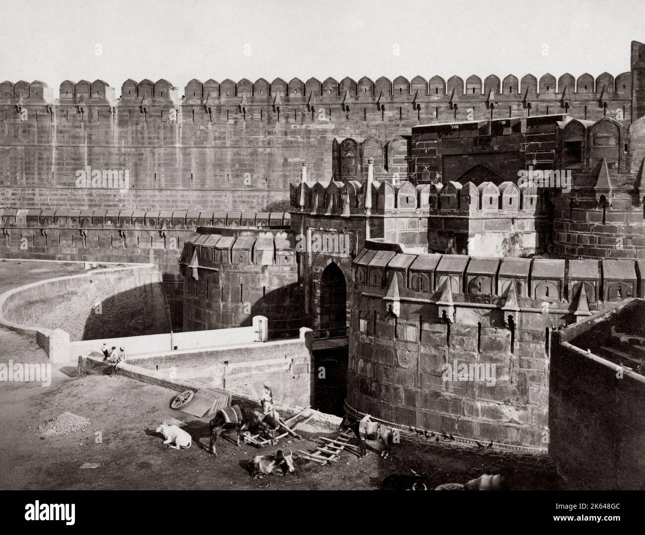 Delhi Gate, Agra Fort, India, 1870's Stock Photo - Alamy