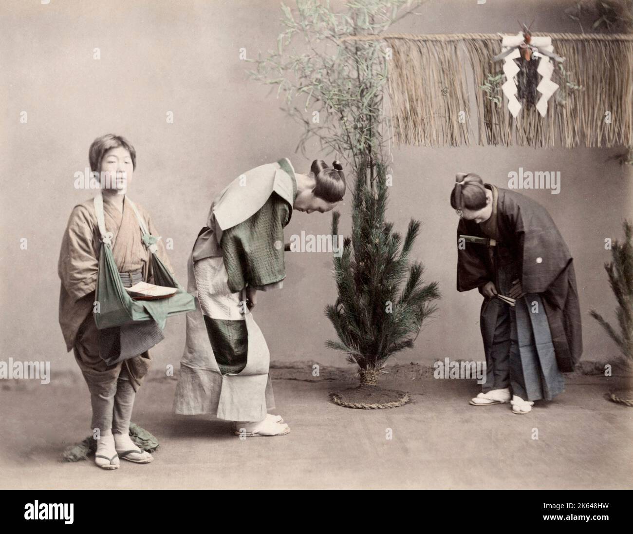 c. 1880s Japan - formal greeting Stock Photo - Alamy