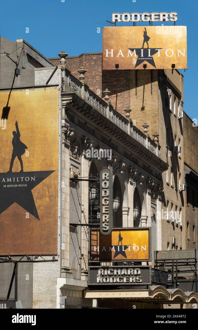 "Hamilton" Marquee at the Richard RodgersTheatre, Times Square, NYC ...