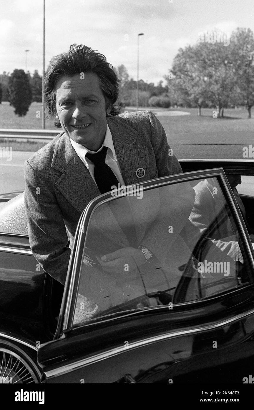Alain Delon, French movie actor, in Buenos Aires, Argentina Stock Photo ...