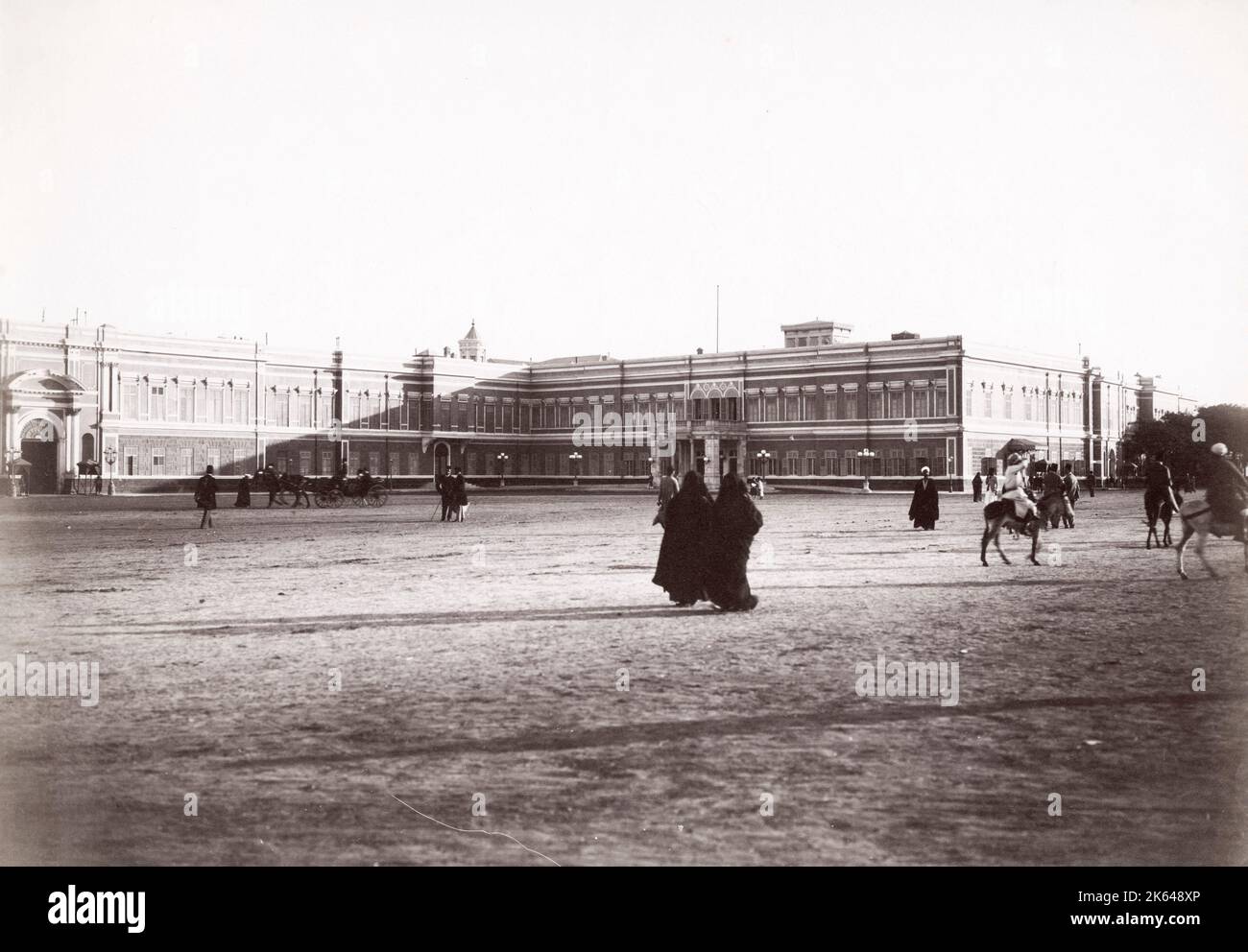 Vintage late 19th century photograph: Abdeen Palace, Cairo, Egypt, c ...