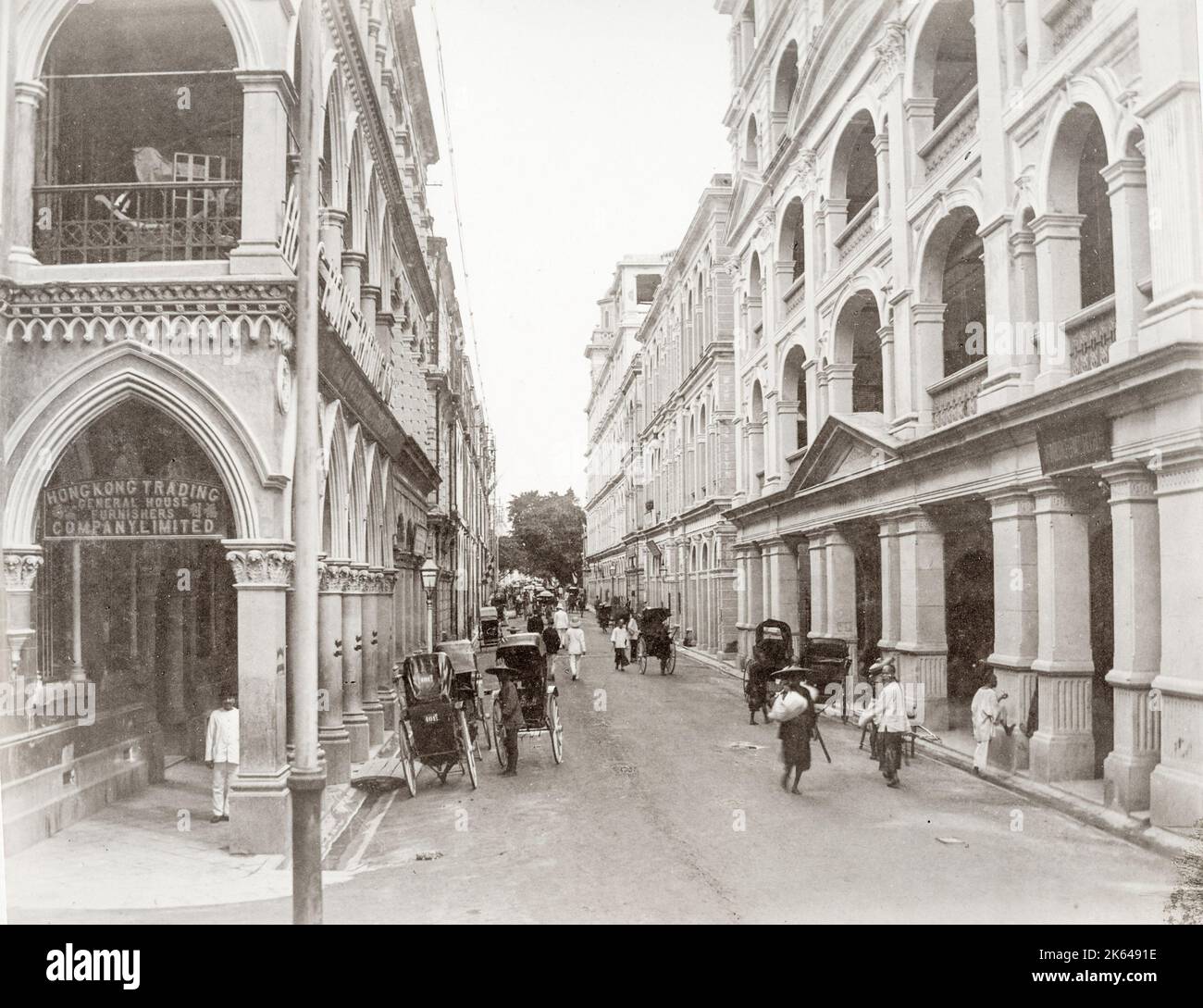 Vintage 19th century photograph: Hong Kong (China) c.1880's - Queen's ...
