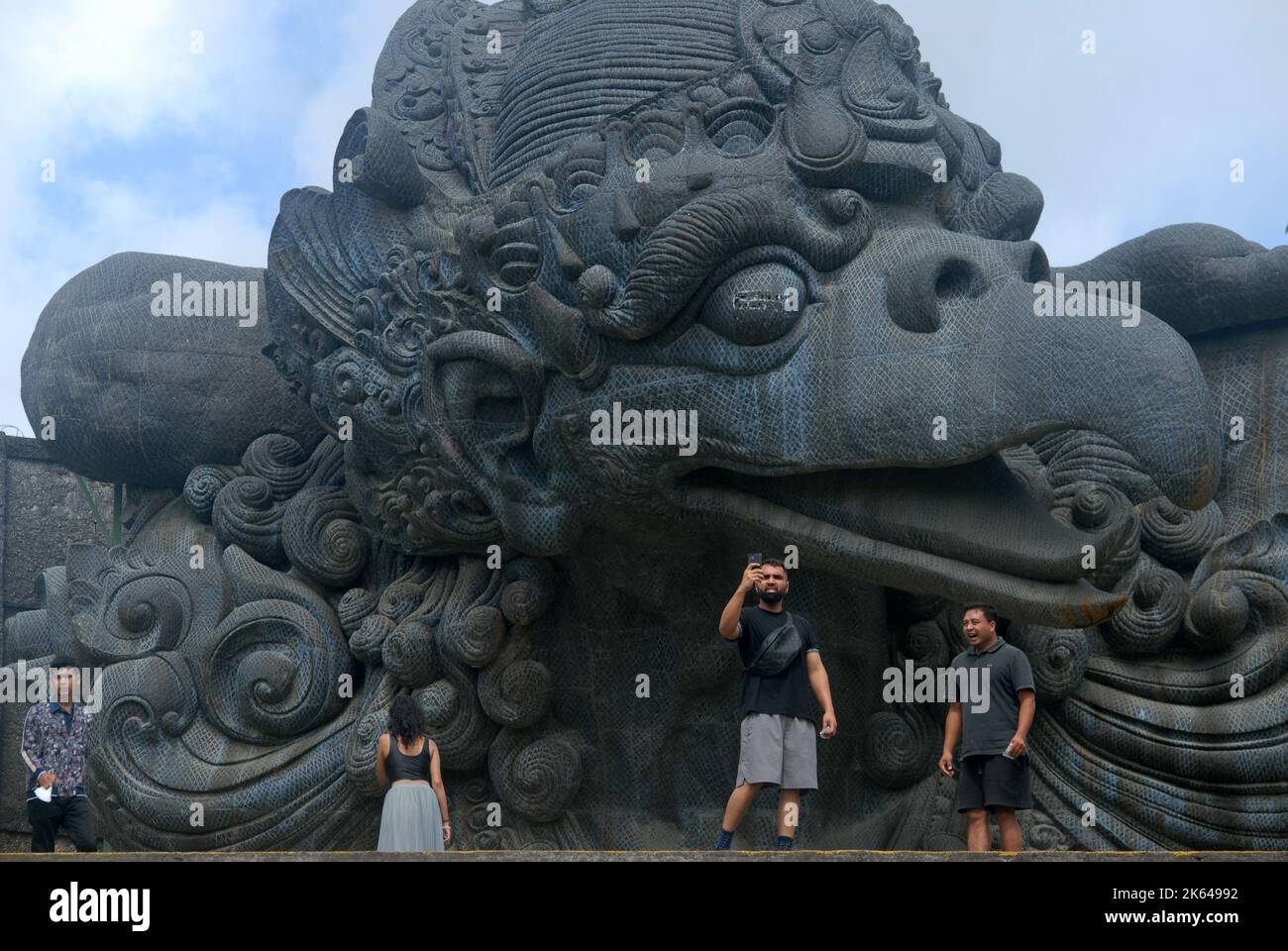 Large-scaled monument of Garuda statue in GWK cultural park. a mystical ...