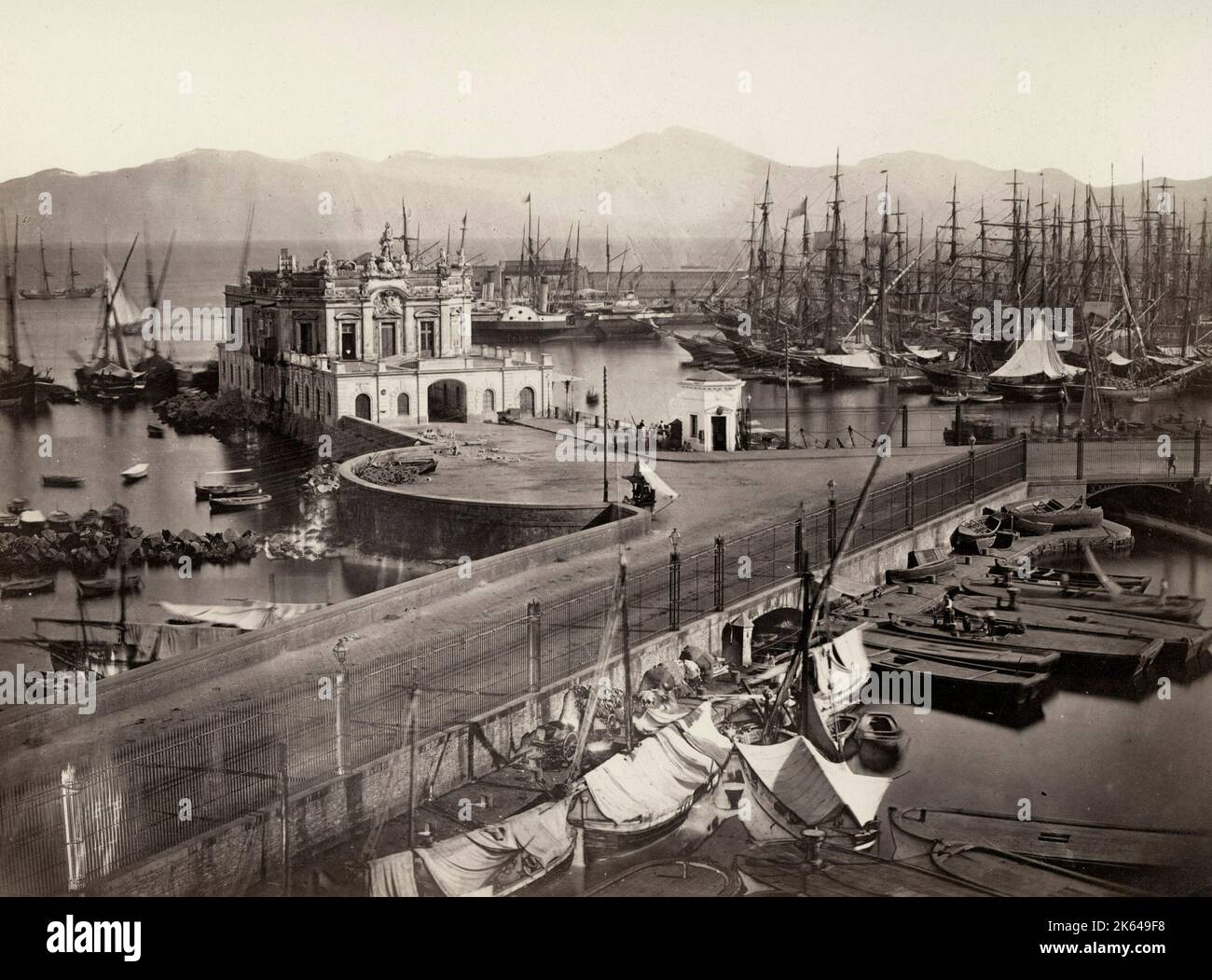 19th century vintage photograph - The Palace of the Immacolatella is a ...