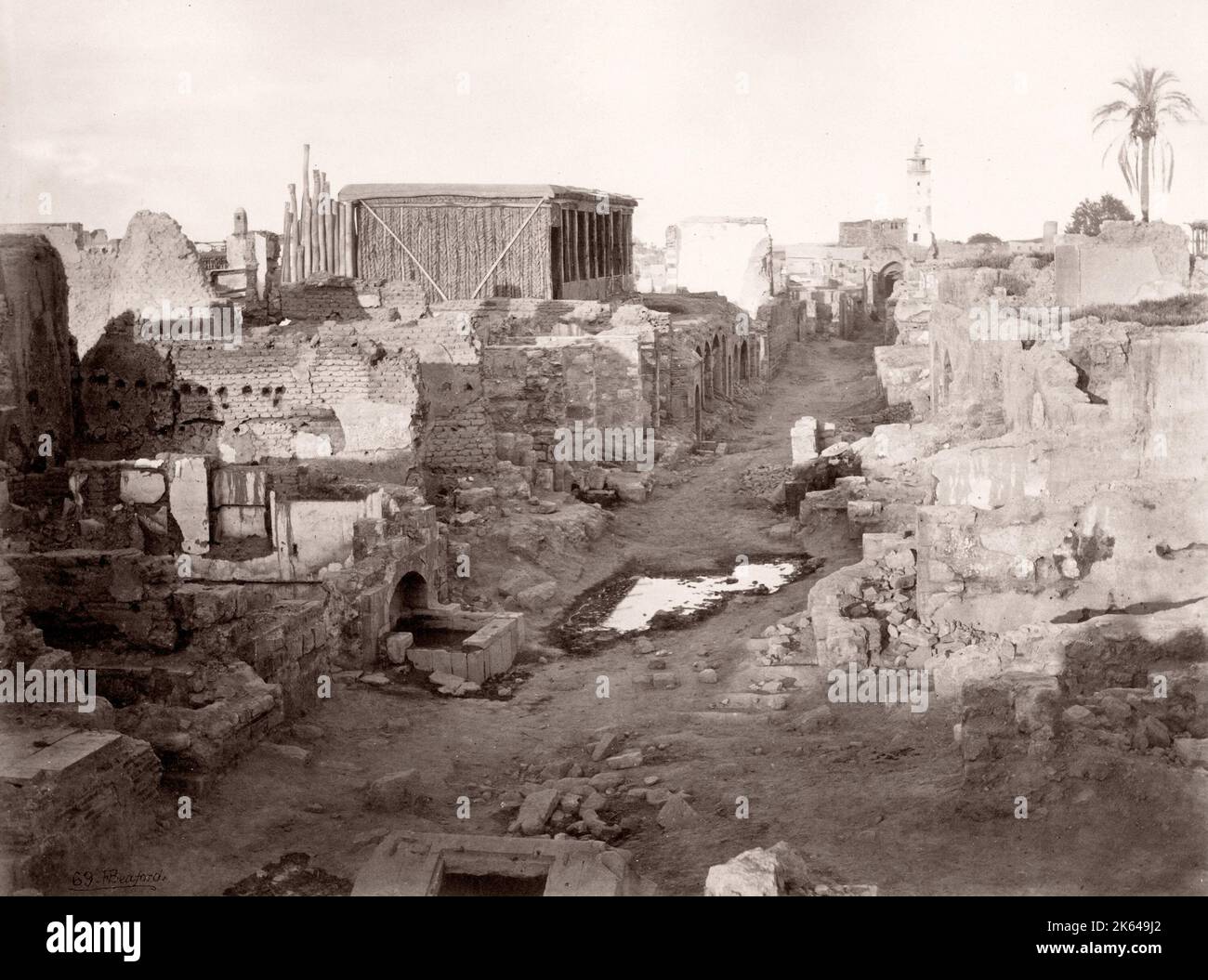 19th century vintage photograph - street view in Damascus Syria c.1861 ...