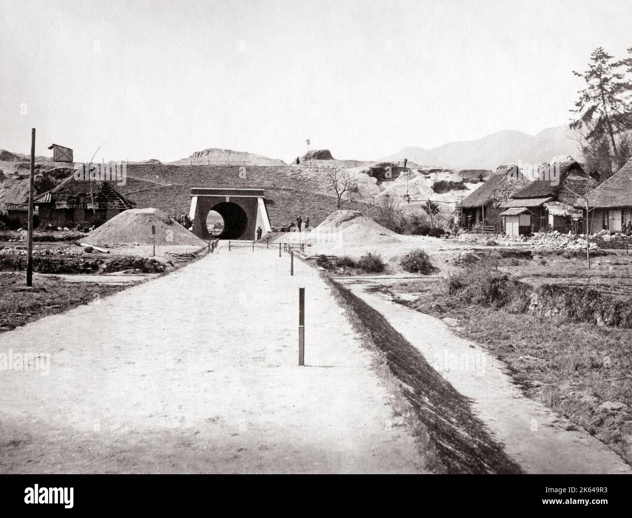 New railway bridge, Kobe, Japan, c.1880 Stock Photo - Alamy