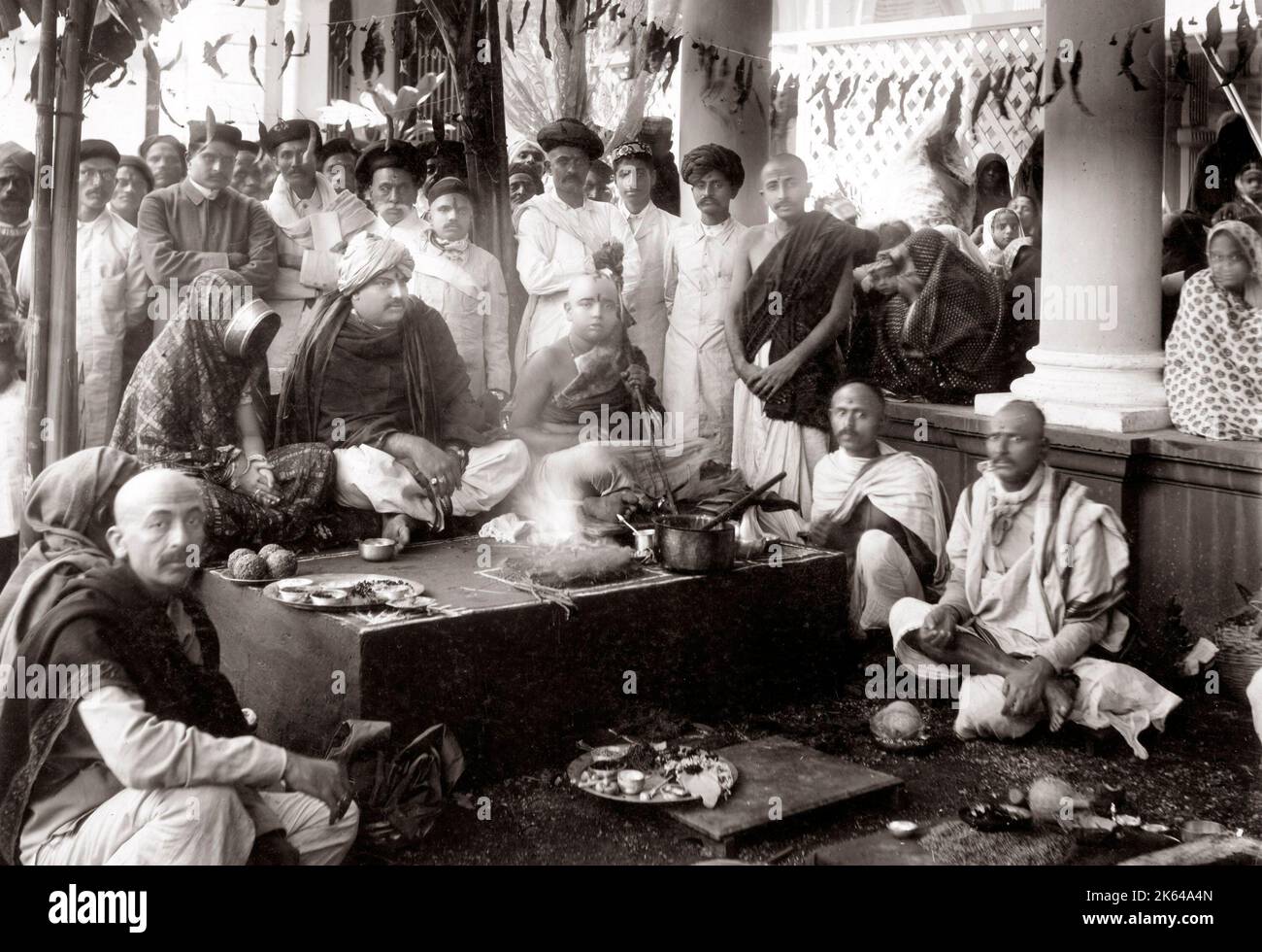 Ceremonial meal, India, c.1900 Stock Photo - Alamy
