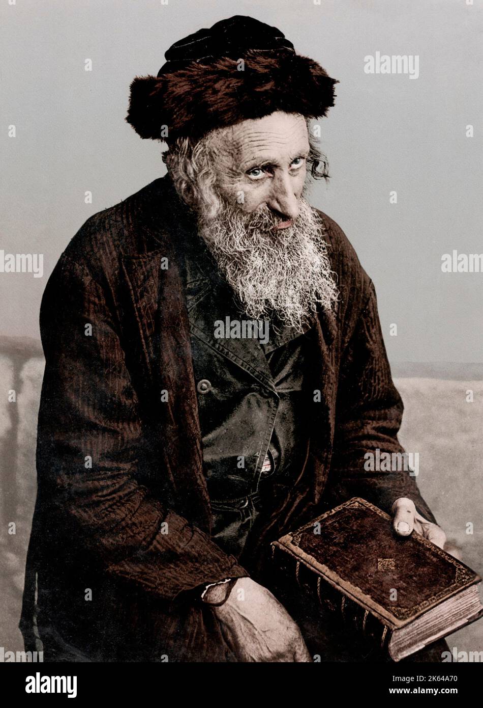 c.1890s Holy Land Israel Palestine photochrome - Jewsish man from ...