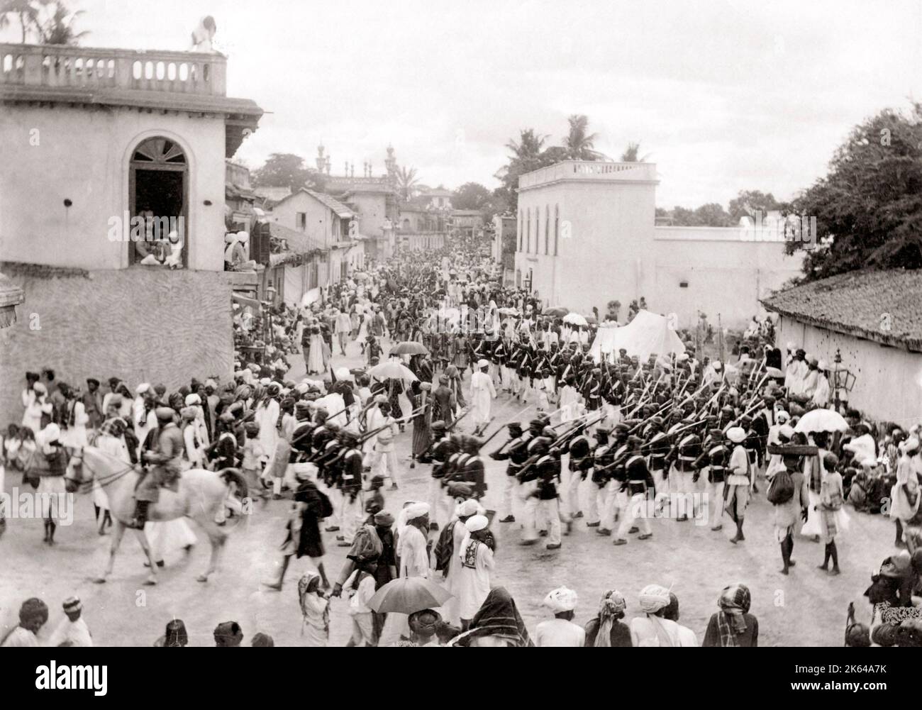 Military procession, India, c.1890 Stock Photo - Alamy