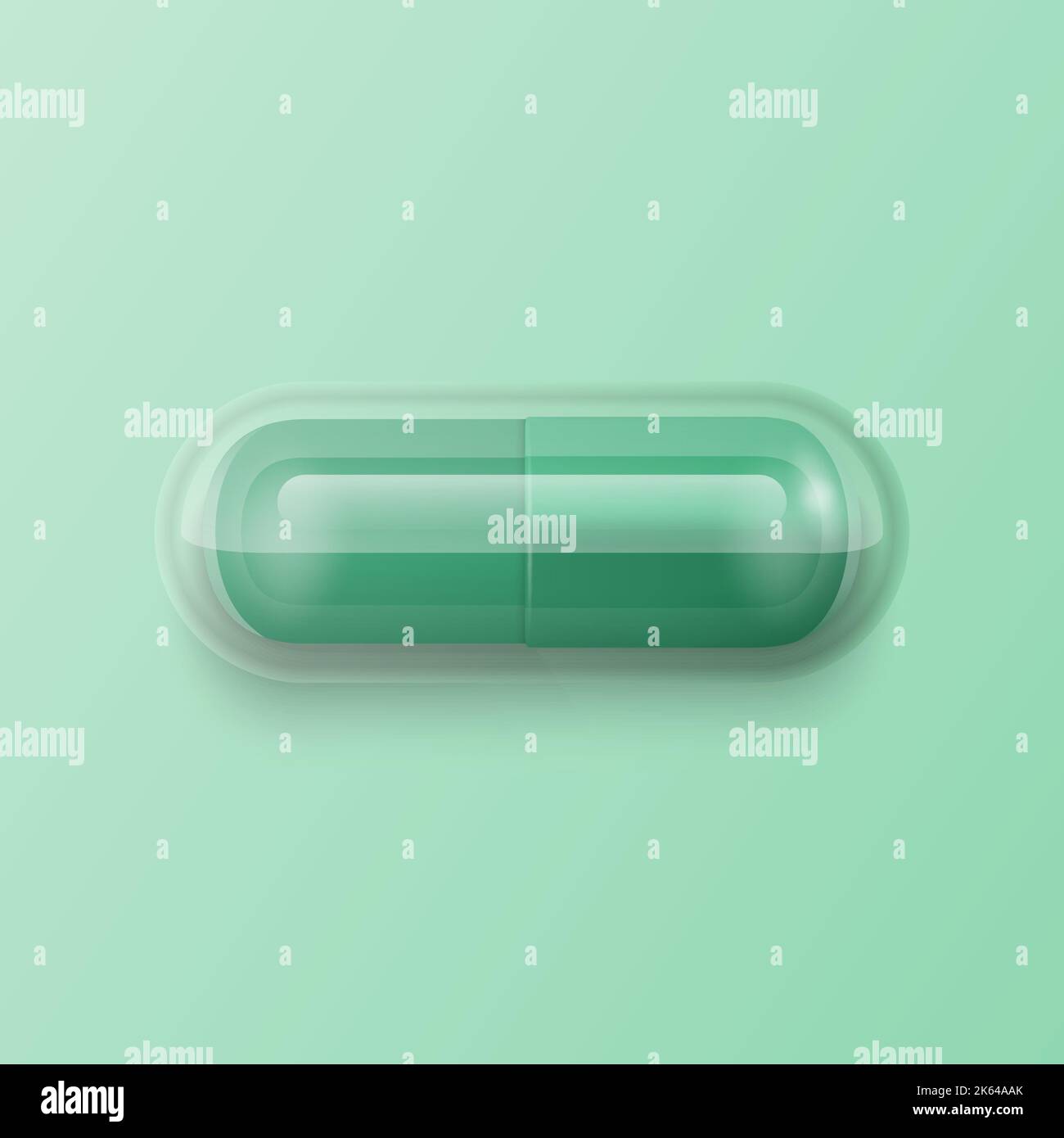 Vector 3d Realistic Green Pharmaceutical Medical Pill, Capsule, Tablet ...