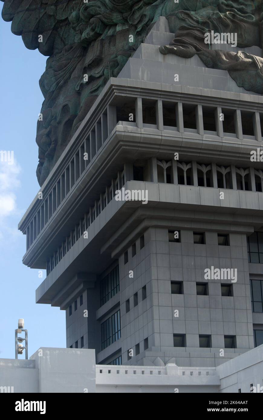 Detail of concrete building below the GWK statue at Garuda Wisnu ...