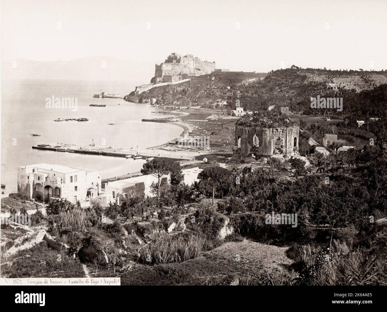 Vintage 19th century photograph: Italy - Temple of Venus, Baiae, Naples ...