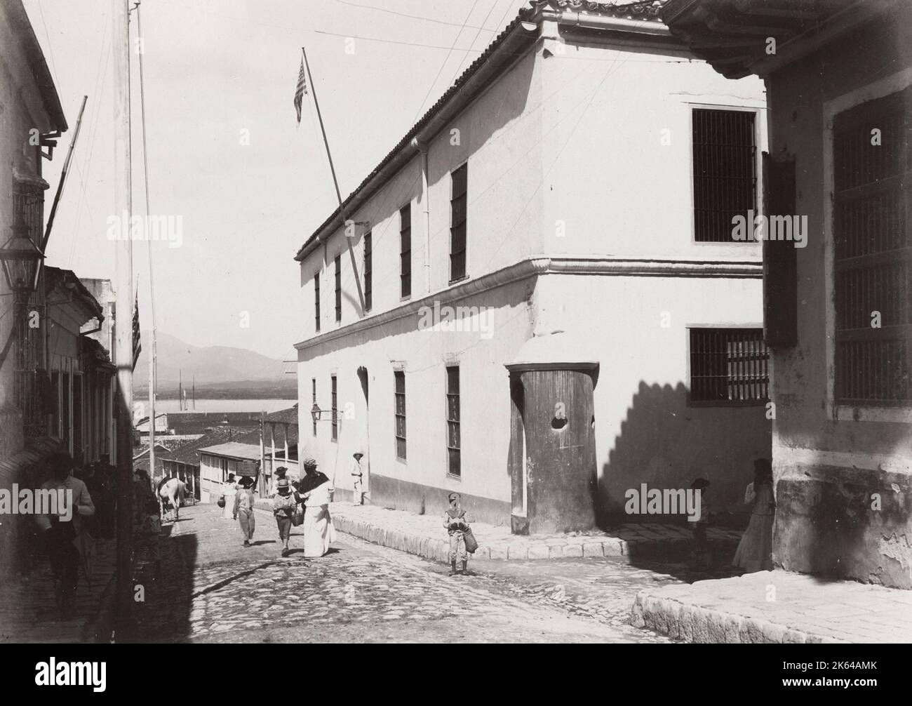 c.1900 photograph - Cuba: prison in Santiago, where admiral Richmond P ...