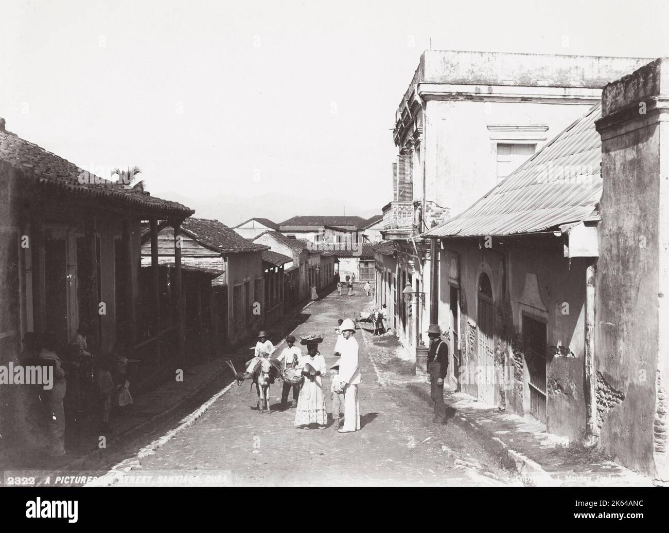 c.1900 photograph - Cuba: street scene, Santiago Stock Photo - Alamy