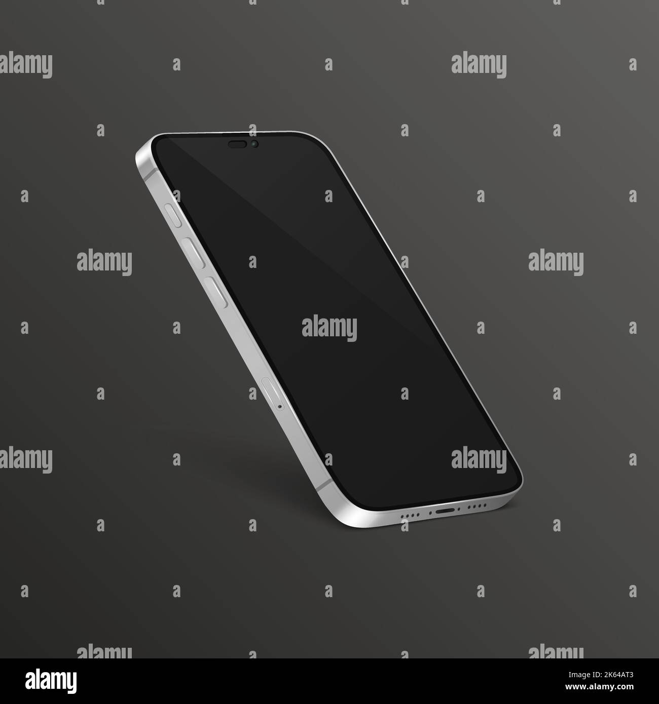 Vector 3d Realistic White Modern Smartphone Design Template with Black ...