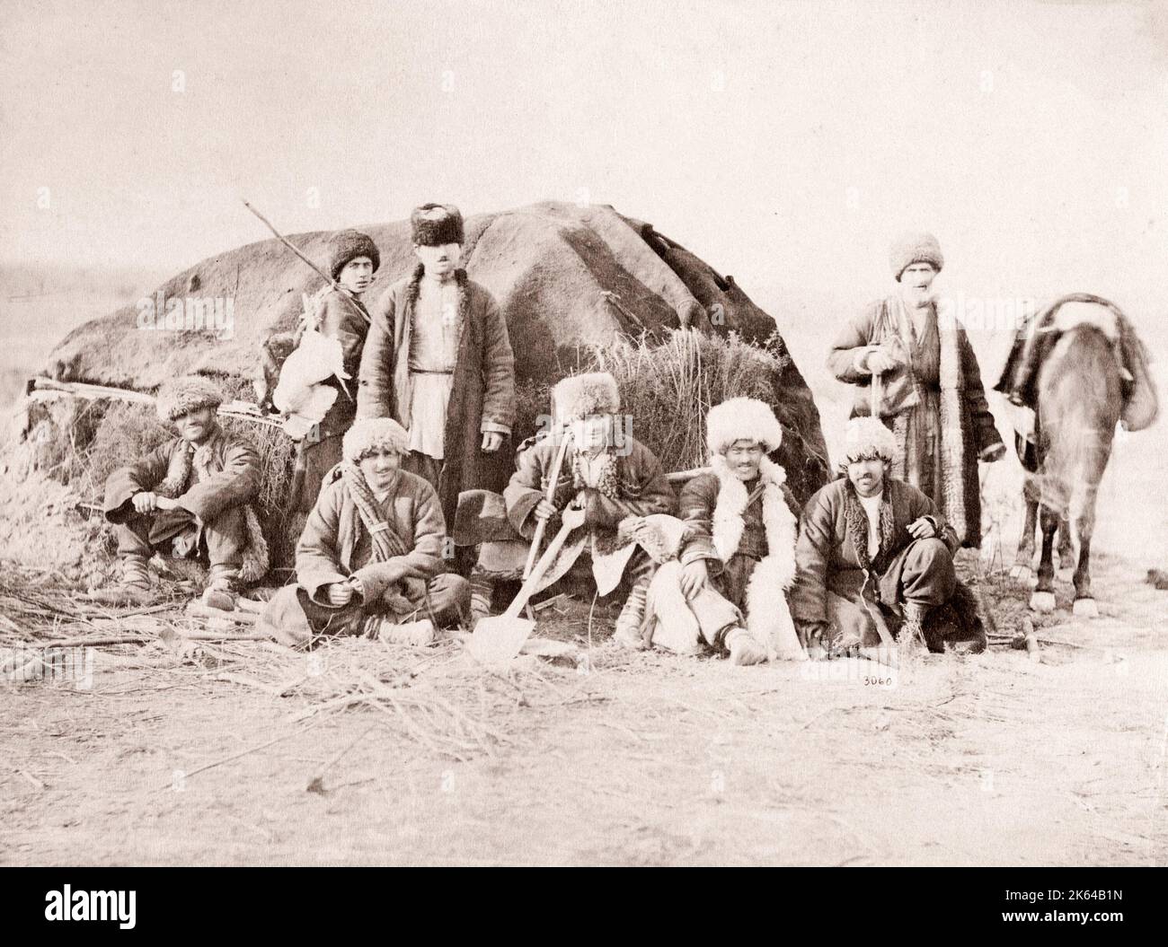 19th century vintage photograph - Caucasus Georgia - group of country ...