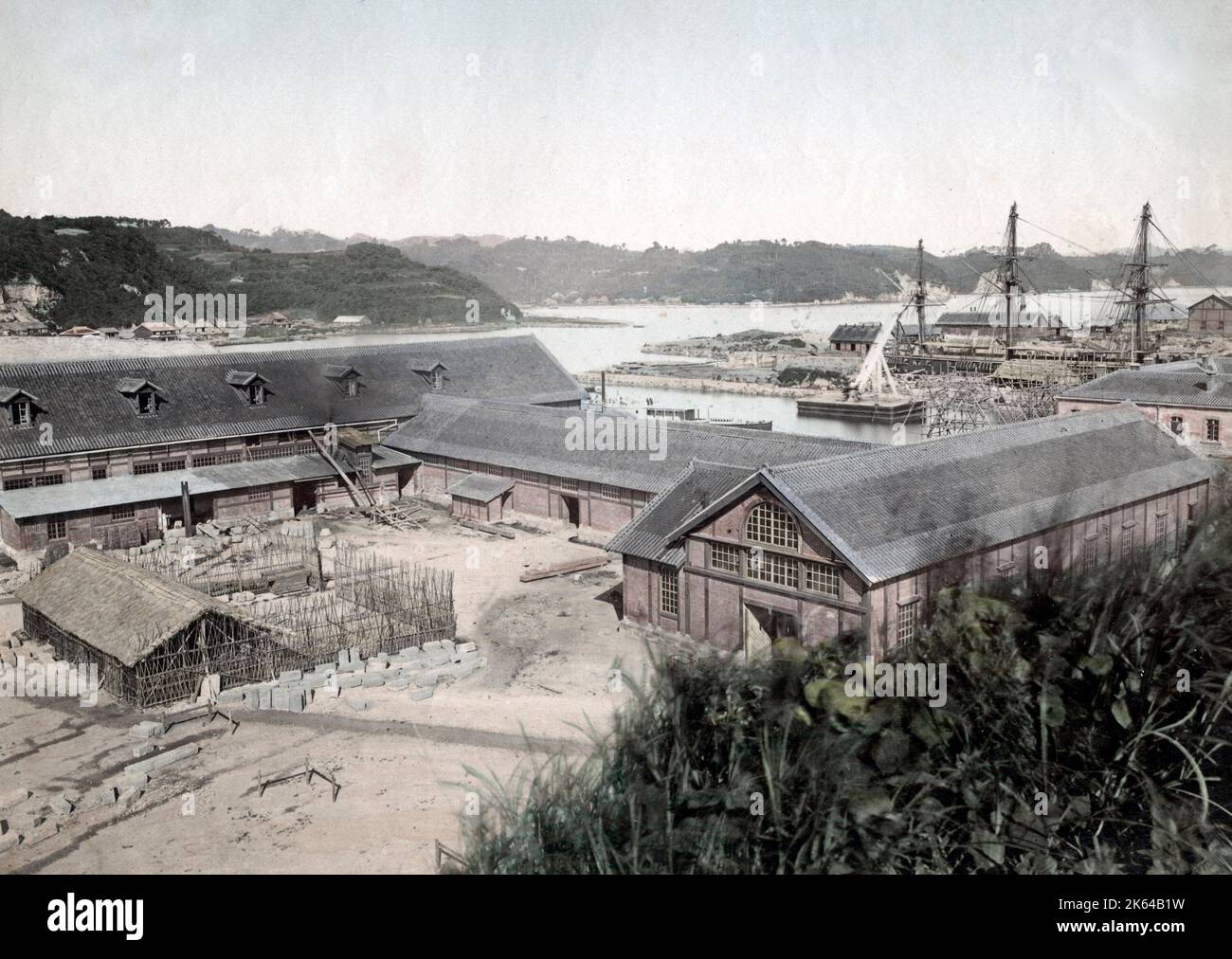 Dockyard, Nagasaki, Japan, c.1880's Vintage late 19th century ...