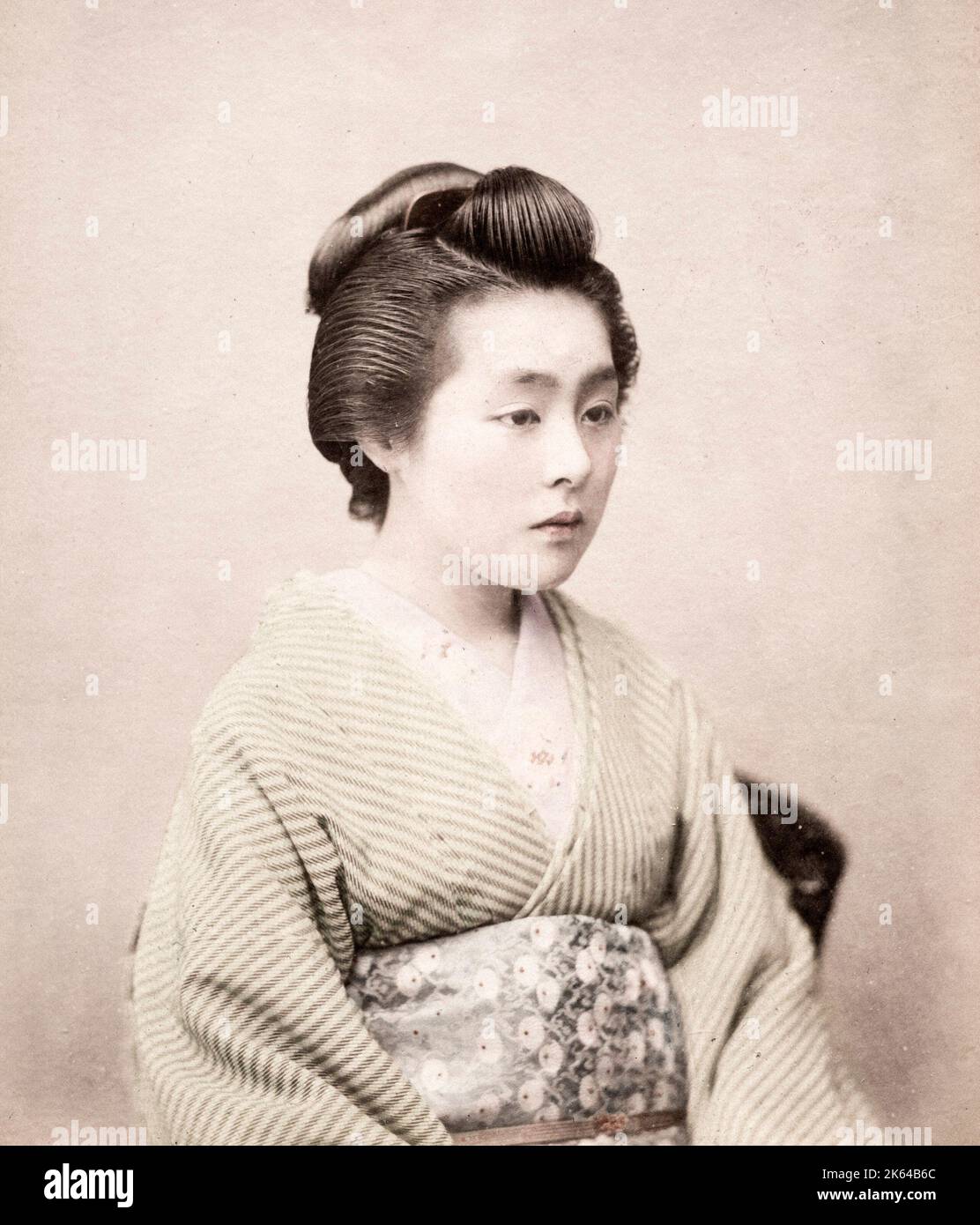 Vintage 19th century studio portrait, Japan Stock Photo - Alamy