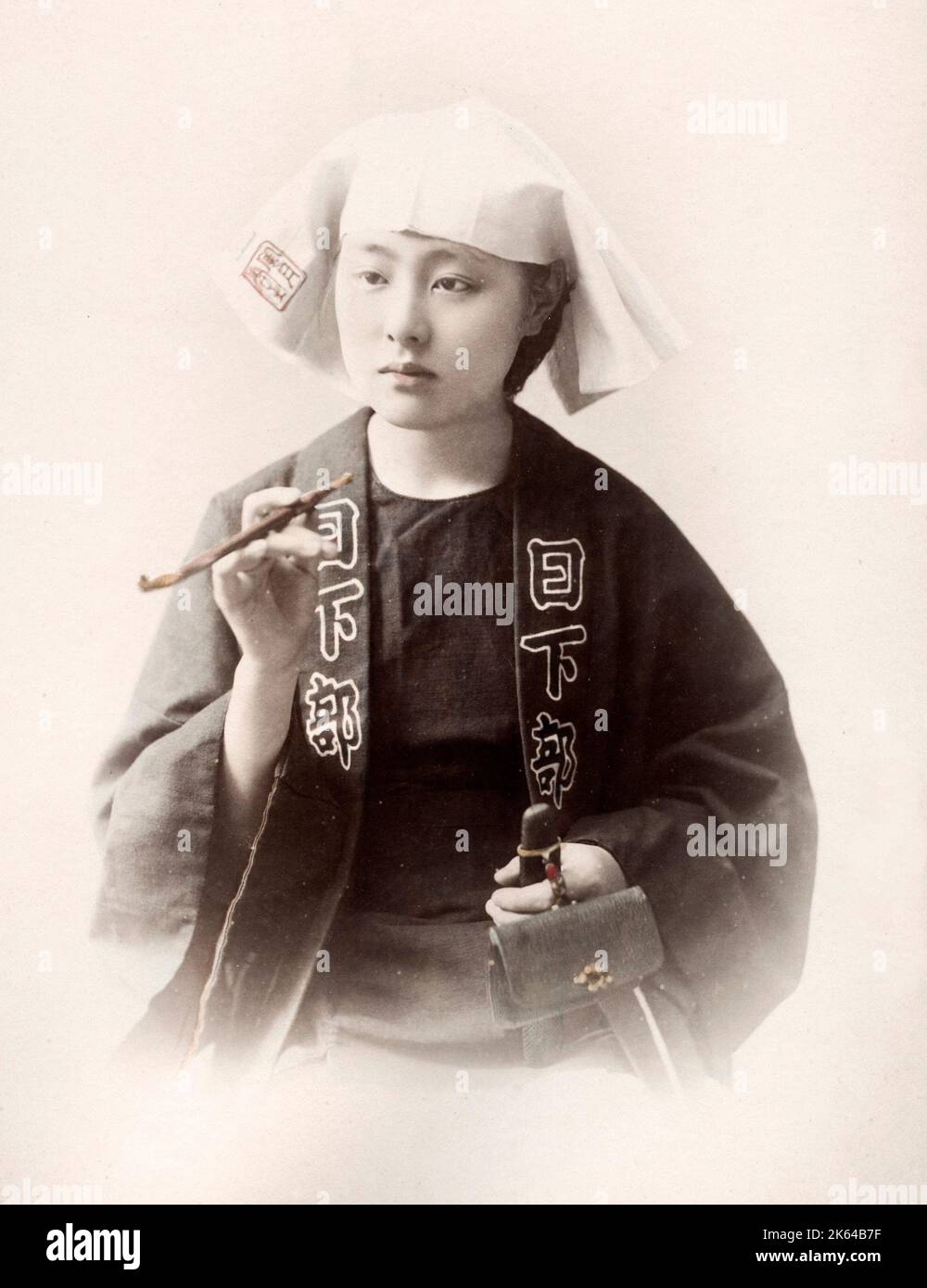 Vintage 19th century studio portrait, Japan Stock Photo - Alamy
