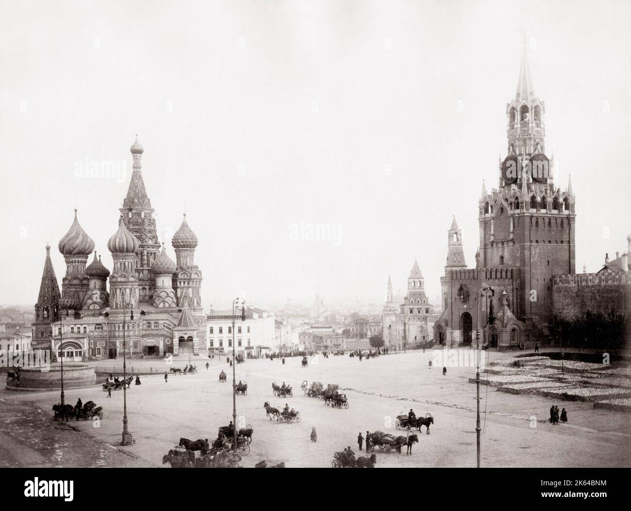 c.1890s Russia, Moscow, Red Square, Kremlin, St Basil's Stock Photo - Alamy