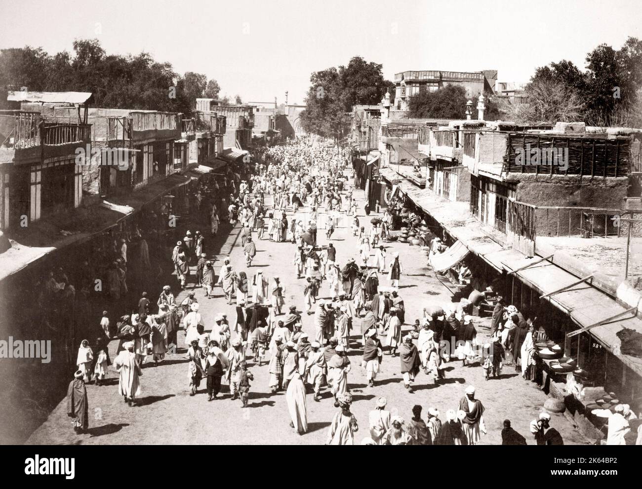 India, busy street scene, c.1880's, possibly Peshawar Stock Photo - Alamy