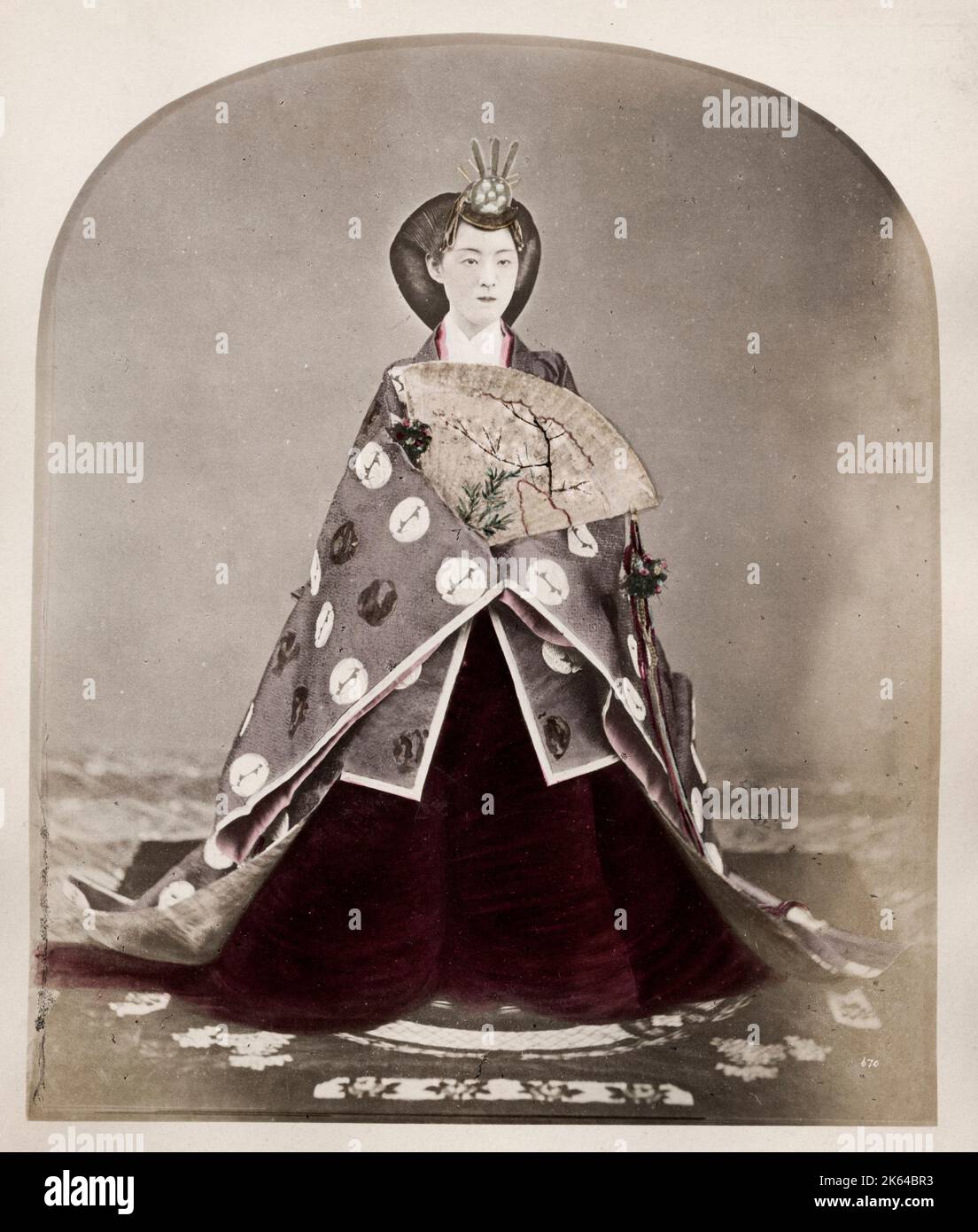 Vintage late 19th century photograph: Empress Shoken, wife of the Meiji ...