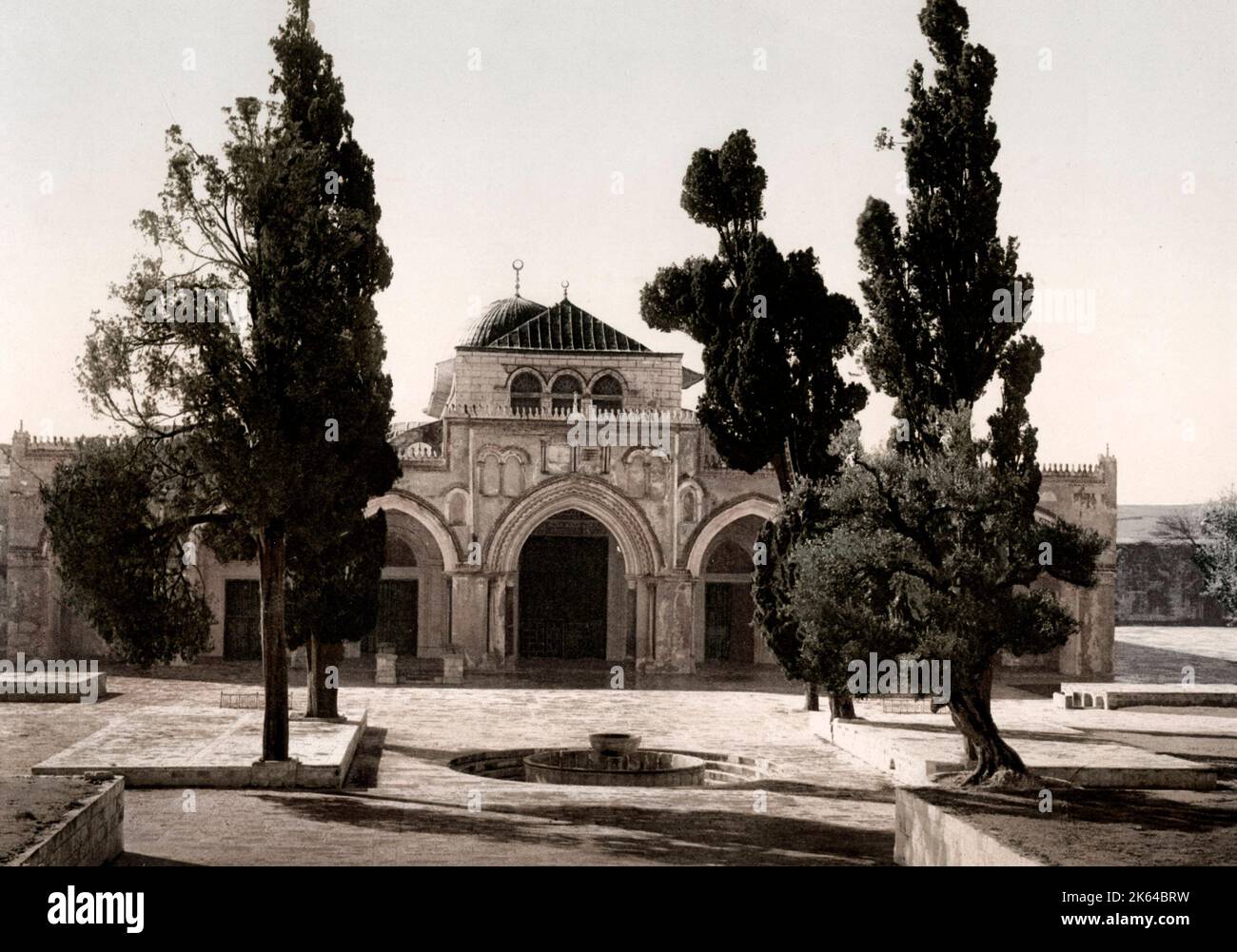 c.1890s Holy Land Israel Palestine photochrome - Al Aksa mosque ...