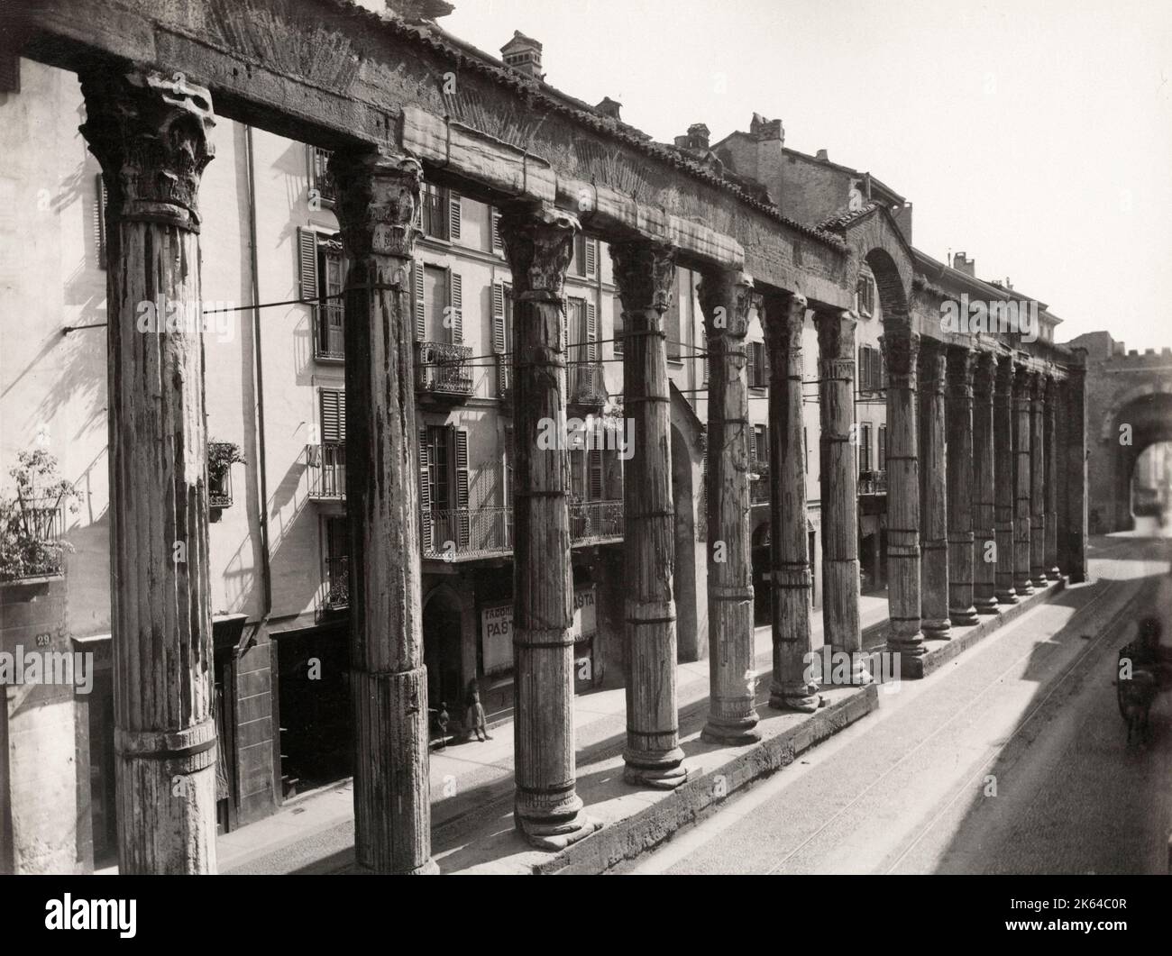 19th century vintage photograph - The Colonne di San Lorenzo or Columns ...