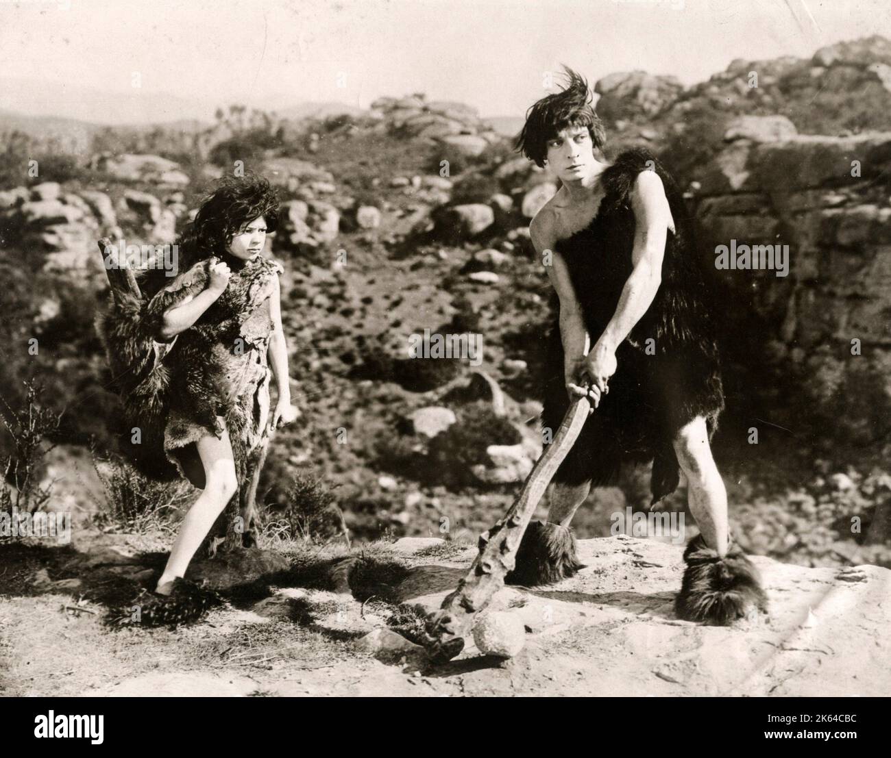 Buster Keaton plays golf in the silent film Three Ages 1923 Stock Photo ...