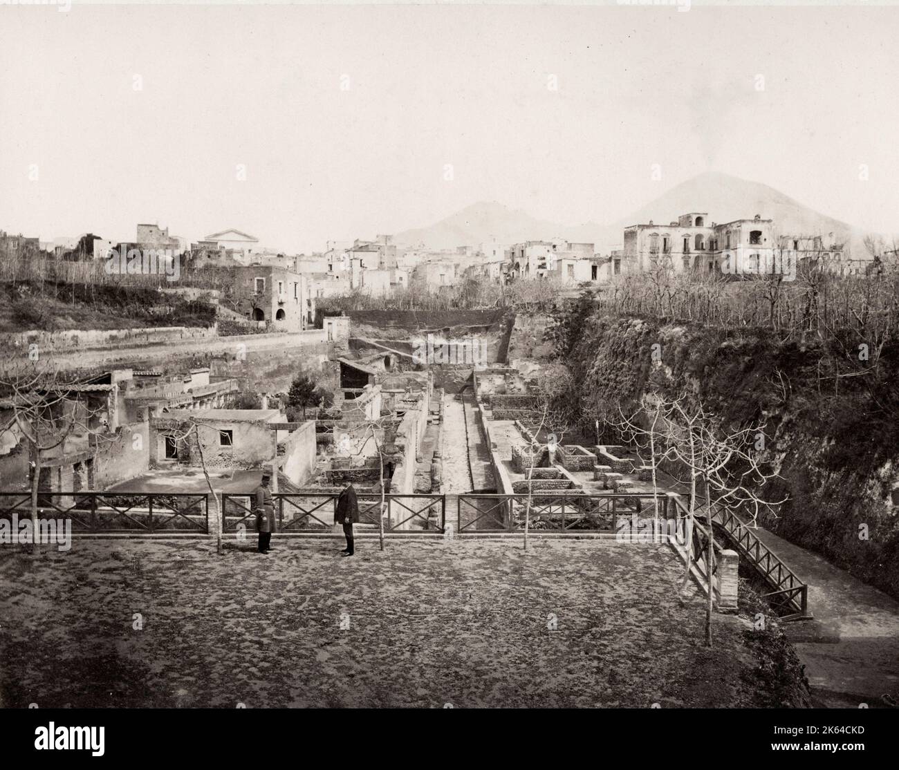 Vintage 19th century photograph - view of the archaeological site at ...