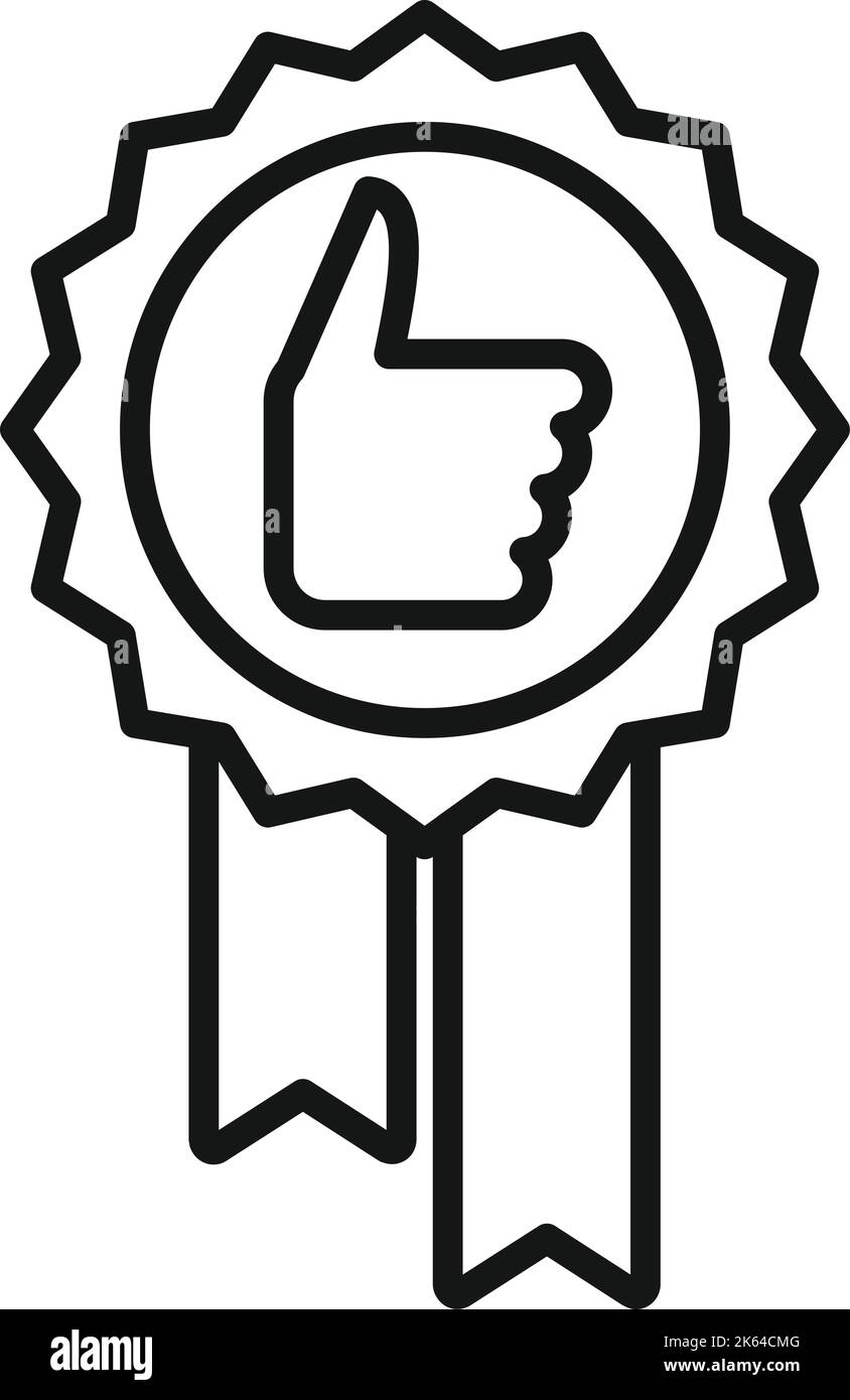 Rate thumb up icon outline vector. Customer trust. Promise review Stock ...