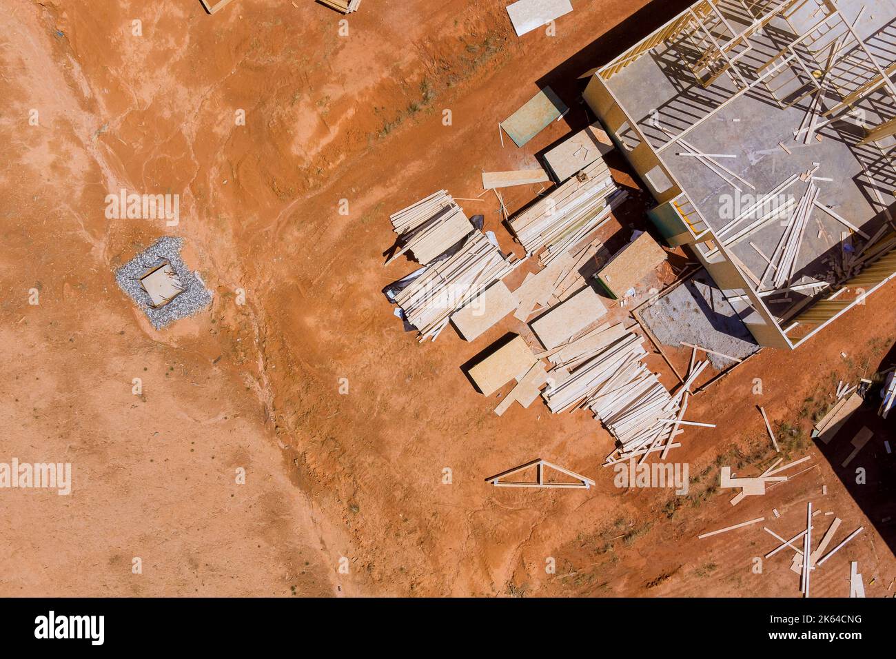 Under construction frame for new residential building on construction ...