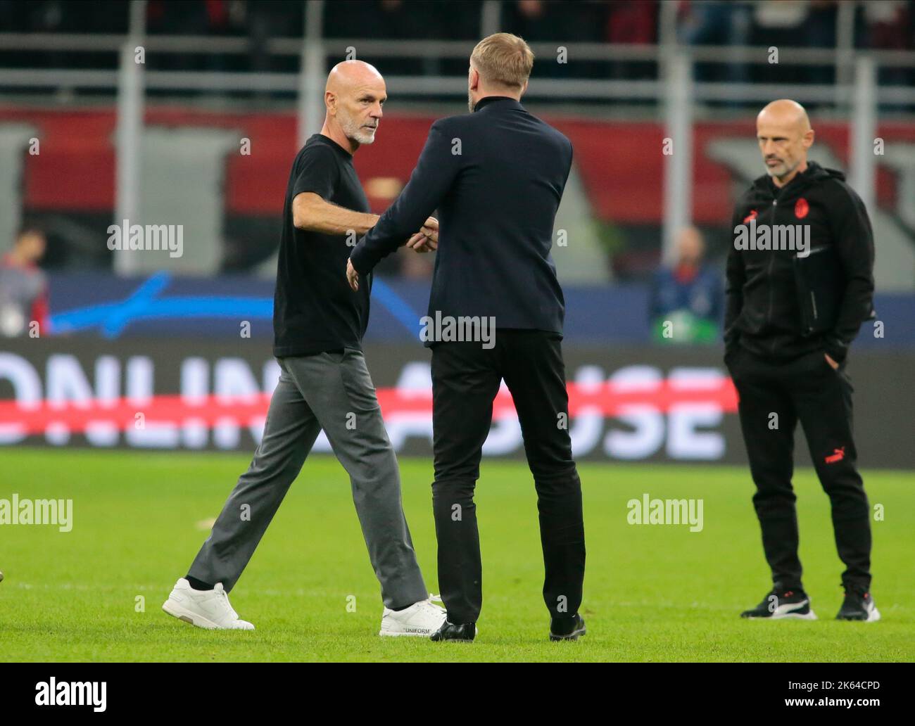 Milan, Italy. 11th Oct, 2022. Coach Stefno Pioli (Ac Milan) and Coach ...