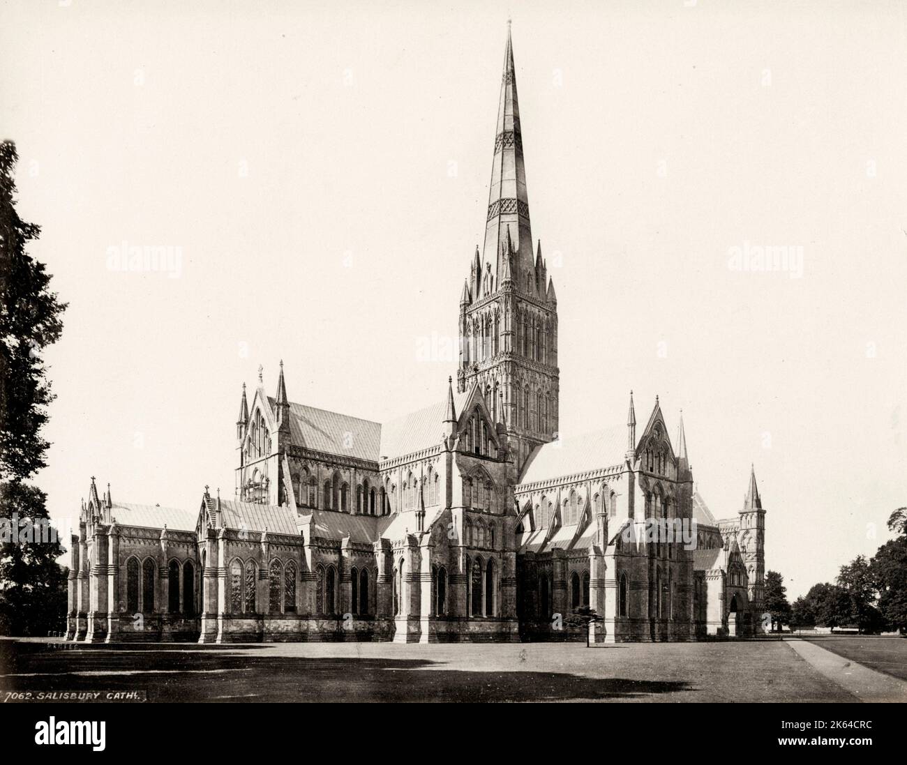 19th century vintage photograph, England religion, church: Salisbury ...