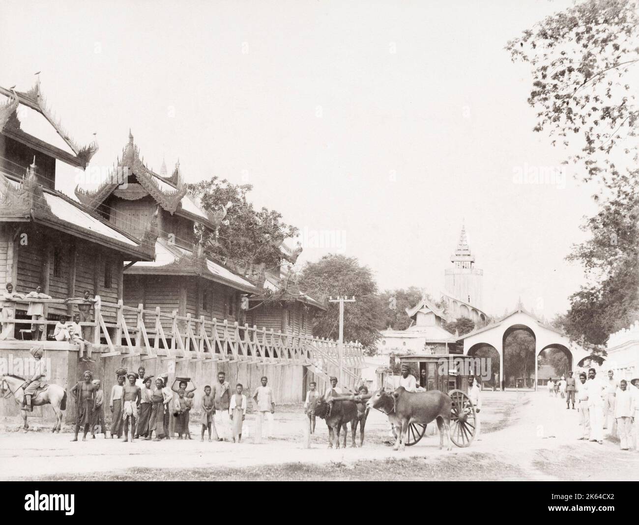 19th century vintage photograph: inside the Imperial Palace, Mandalay ...