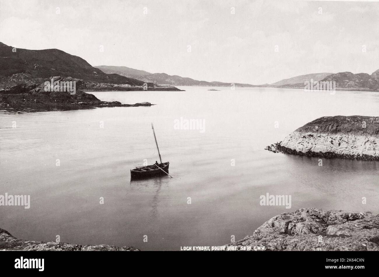 19th century vintage photograph: Loch Eynort, South Uist, Outer ...