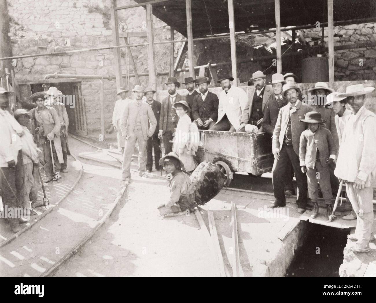 Vintage 19th century photograph: entrance to the Rosario Mine, Tamaya ...