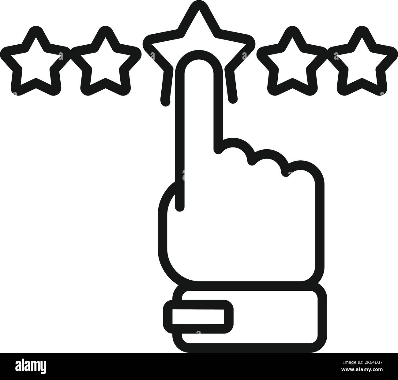 Star point review icon outline vector. Customer trust. Promise rate ...