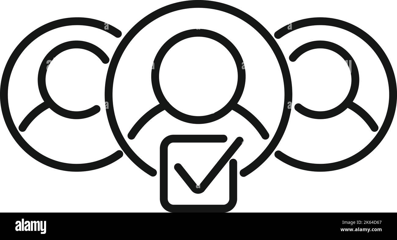 Group rate review icon outline vector. Customer trust. Online quality ...