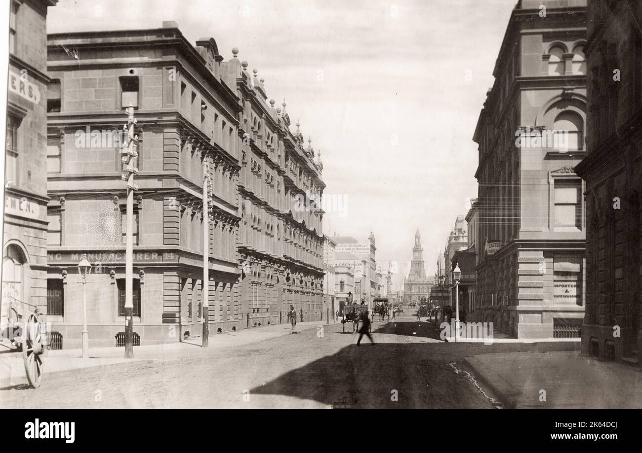 Vintage 19th century photograph: York Street, Sydney, Australia, 1880's ...