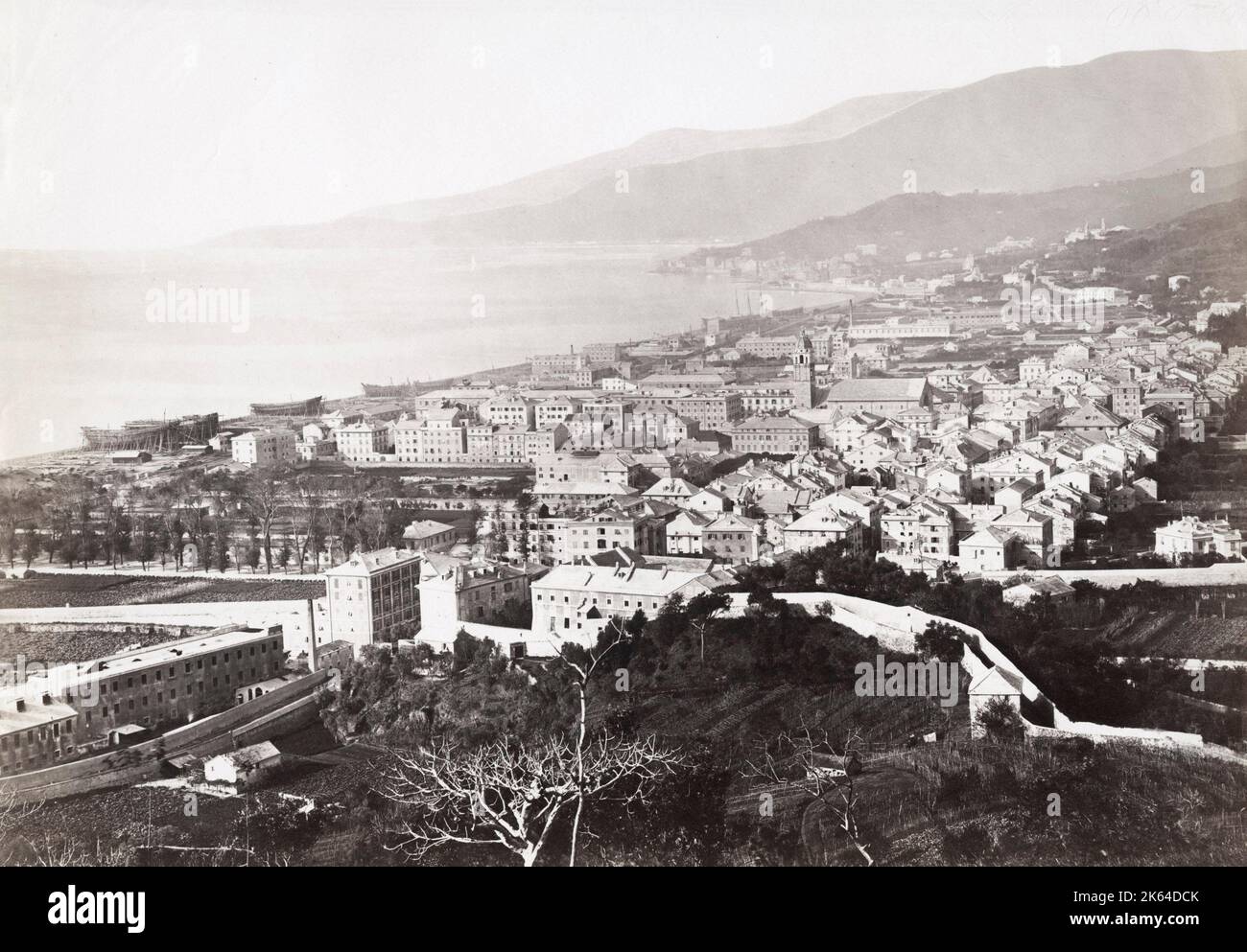 Late 19th century photograph - coast view at Sestri Ponente, Genoa ...