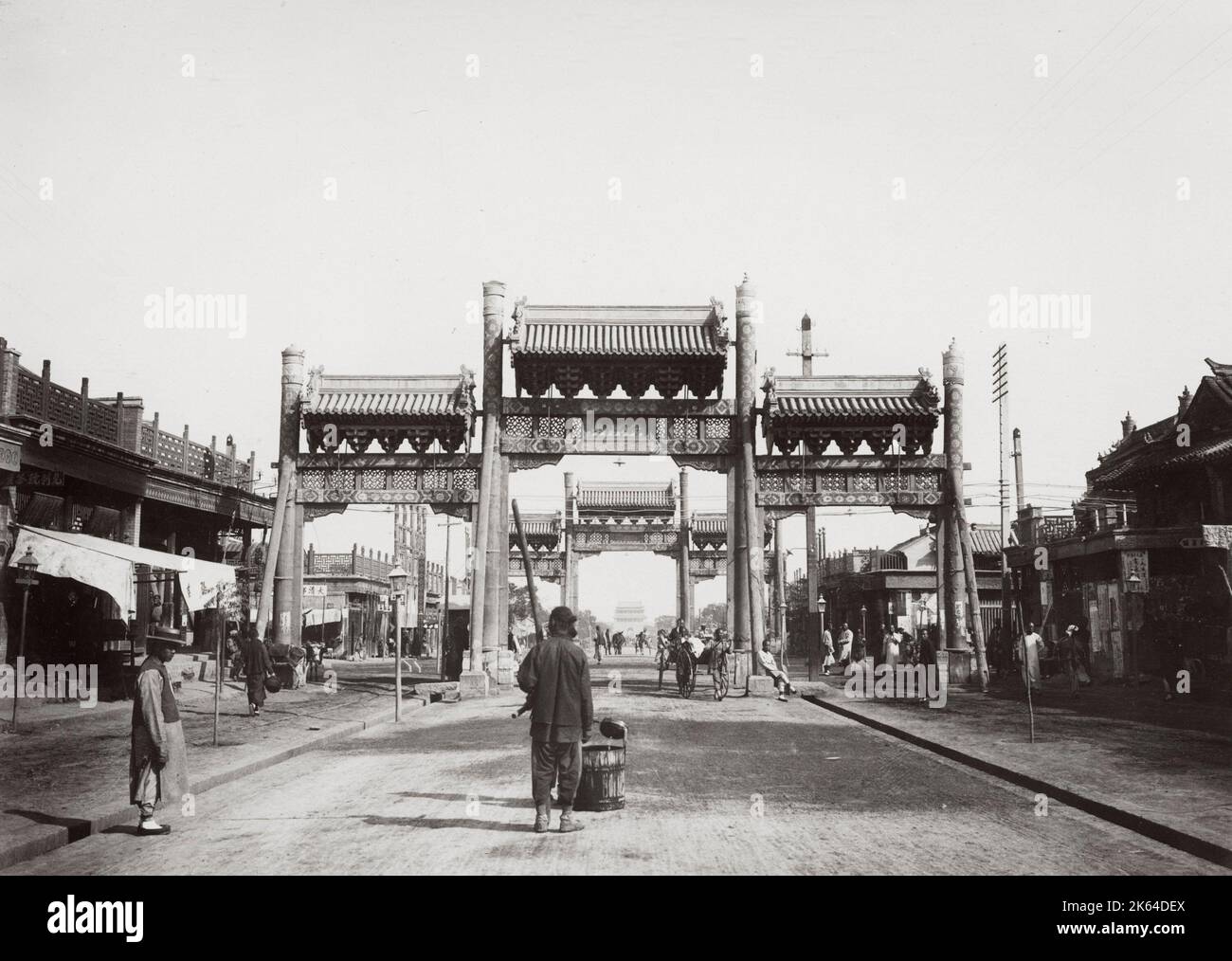 Early 20th century photograph: Street and gates, Peking, Beijing, China ...