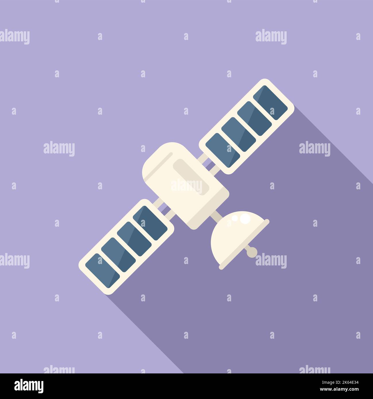 Space satellite icon flat vector. Control center. Monitor process Stock ...