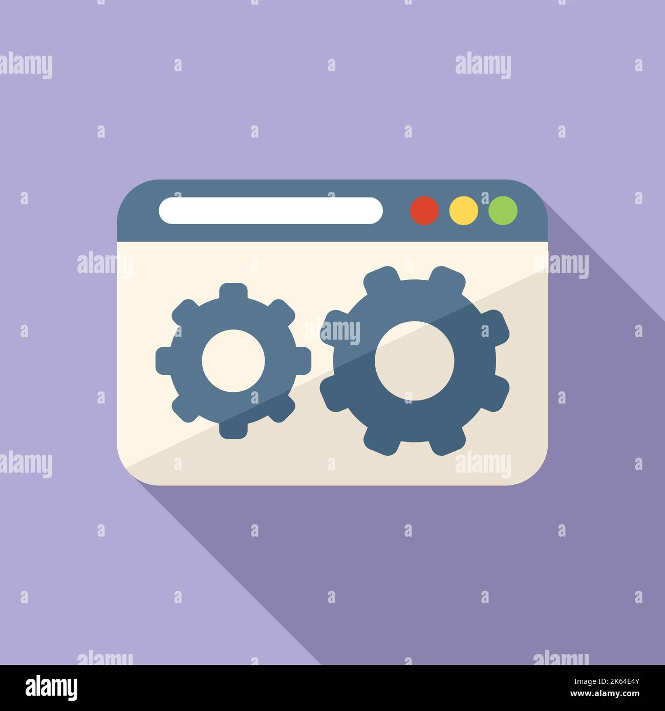 Web gear control icon flat vector. Plan screen. Data center Stock ...