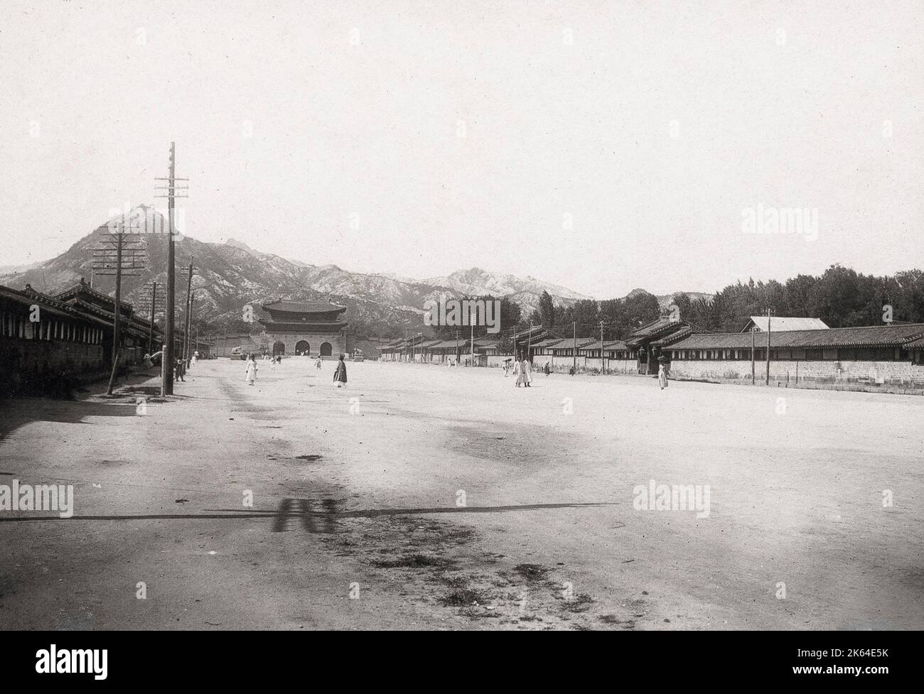 Early 20th century photograph: Street to the Imperial Palace, Seoul ...
