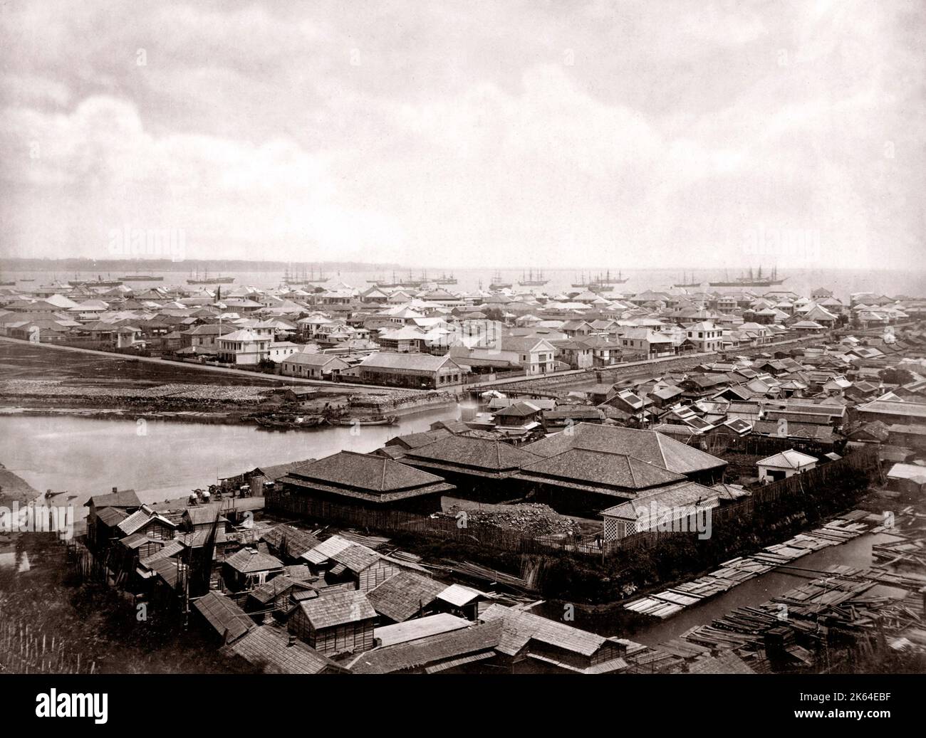 c.1870's Japan - view of Yokohama Stock Photo - Alamy