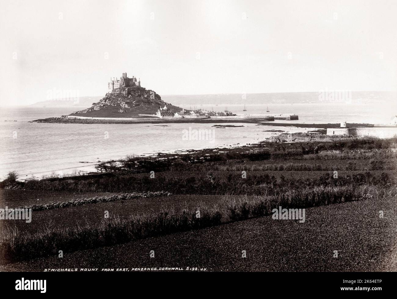 Vintage 19th century photograph: St Michael's Mount, Cornwall, England ...