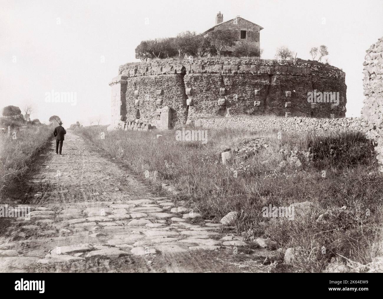 Vintage 19th century photograph: Casal Rotondo is the largest tomb on ...
