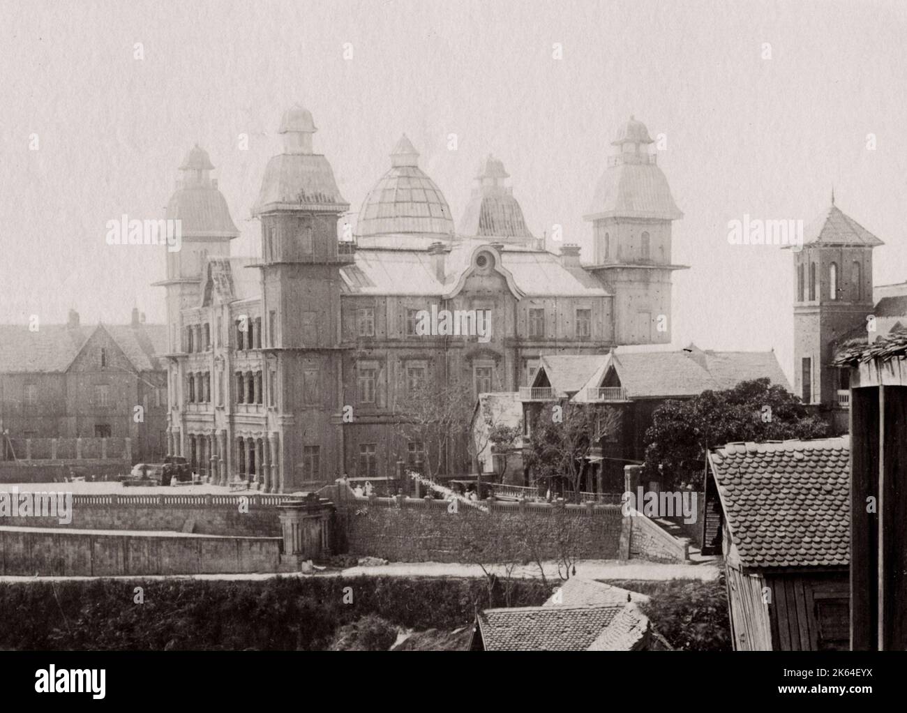 Vintage 19th century photograph: The Andafiavaratra Palace, Madagascar ...